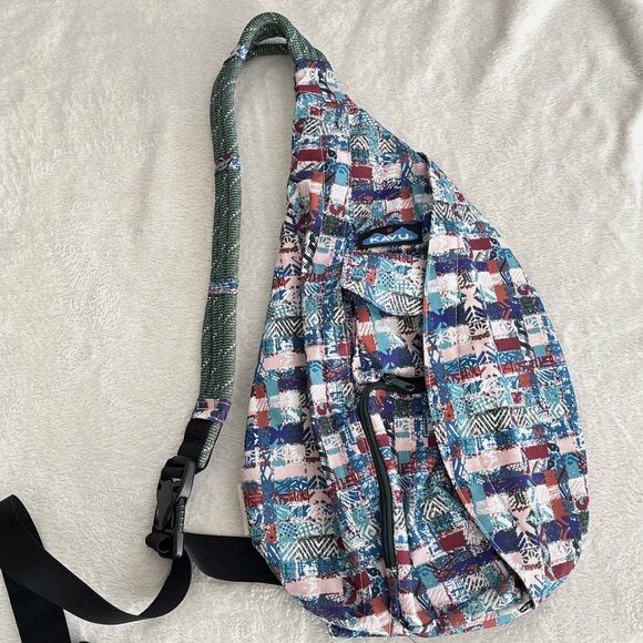Kavu | Bags | Kavu Rope Sling Bag Hiking Camping Blue Geometric New No ...